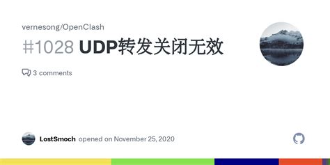 UDP转发关闭无效 Issue vernesong OpenClash GitHub