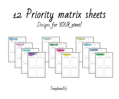 Printable Priority Matrixsheettemplate Form To Do List Etsy