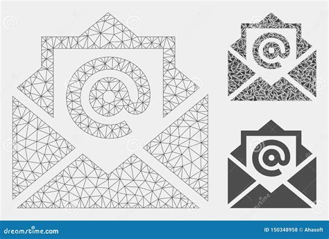 Email Vector Mesh Carcass Model And Triangle Mosaic Icon Stock Vector Illustration Of Model