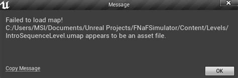 Failed To Load Map Says My Map Is An Asset File I Dont Know What To