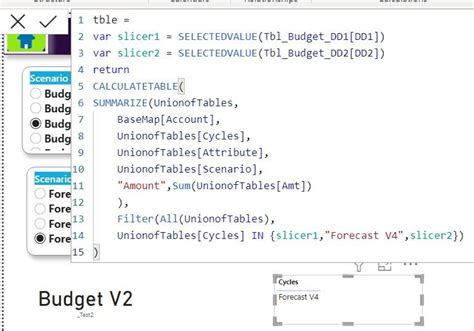 calculated table based on slicer selection microsoft fabric community