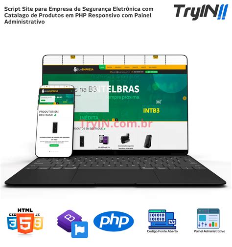 Script Site Para Empresa De Segurança Eletrônica Com Catalago De Produtos Em Php Responsivo Com