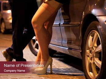 Street Prostitution Encounter Man Flirts With Sex Worker Powerpoint Template Backgrounds