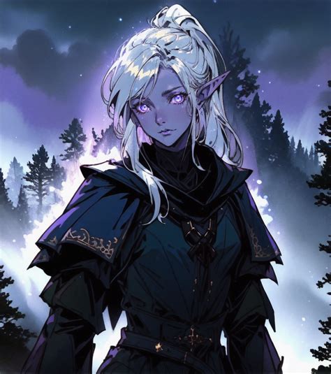 Drow Elf Girl Эльфийка Иллюстрация персонажей Художественные