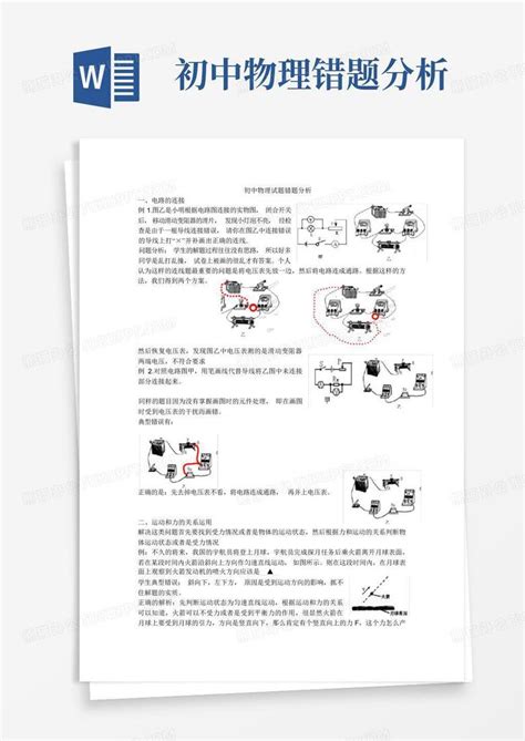 初中物理错题分析word模板下载 编号qarxnwan 熊猫办公