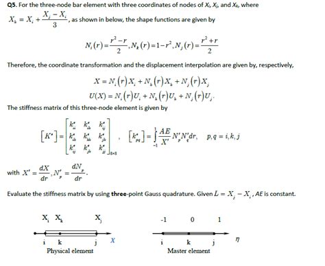 Solved Q For The Three Node Bar Element With Three Chegg Com