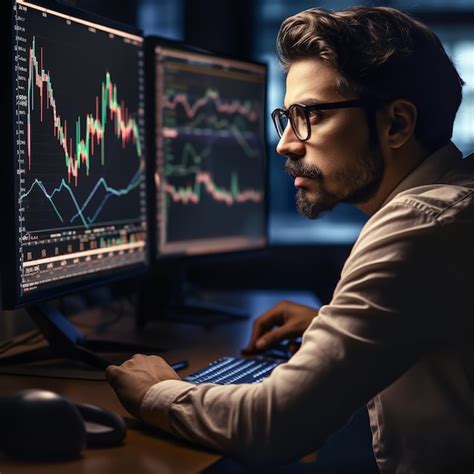 Crypto Trader Analyst On A Computer Screen Generative Ai Premium Ai