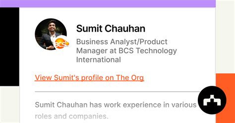 Sumit Chauhan Business Analyst Product Manager At Bcs Technology International The Org