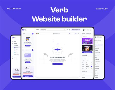 Verb Website Builder Saas Web Application Behance