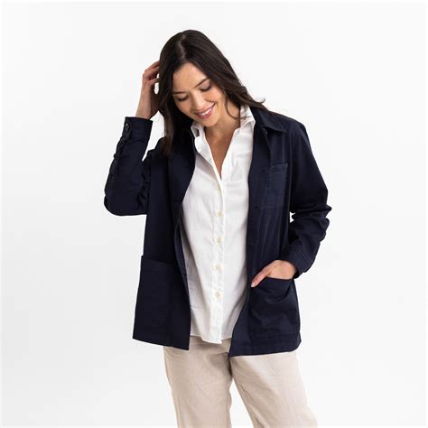 Womens Navy Stretch Chore Coat Versatile And Hardworking Stock Mfg