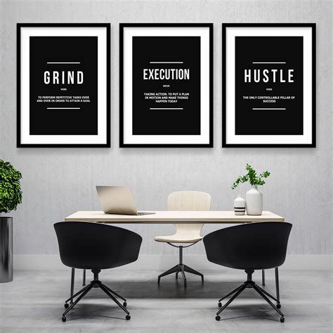 Motivation Wall Art 3x Framed Poster For Office Decor Digital Poster