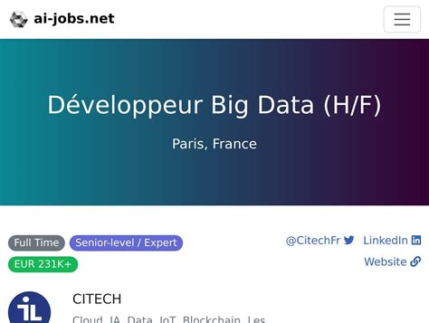 Hiring Développeur Big Data Hf In Paris France Raimljobs