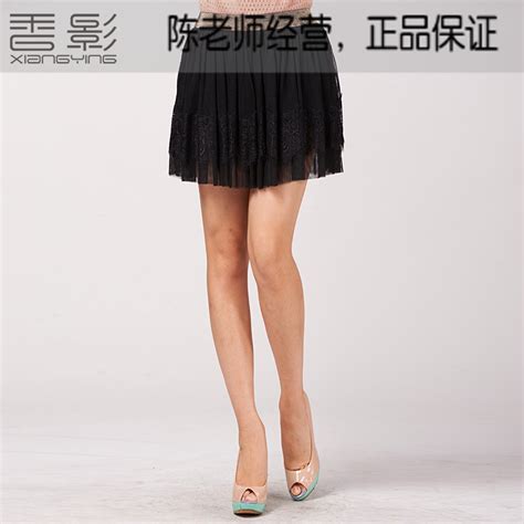 香影旗舰店秋装精品拉链聚酯纤维蕾丝褶皱蛋糕裙百搭半身裙 女装g8650cn