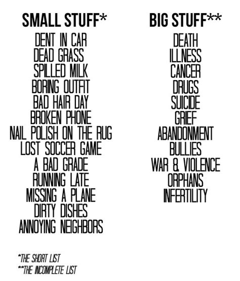 Small Stuff Vs Big Stuff