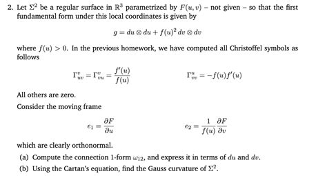 Solved Let Σ2 Be ﻿a Regular Surface In R3 ﻿parametrized