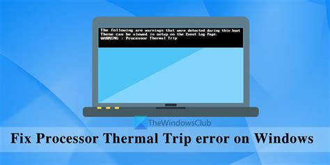 Fix Processor Thermal Trip Error On Windows 11 10
