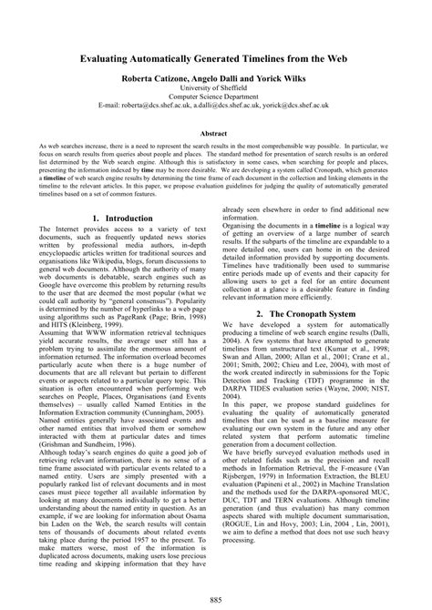 Pdf Evaluating Automatically Generated Timelines From The Web