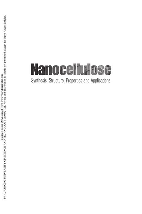 Pdf Nanocellulose Synthesis Structure Properties And Applications