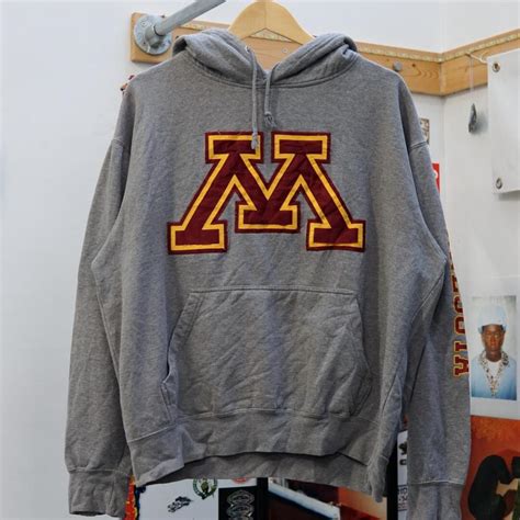 Vintage Grey Minnesota Hoodie Mv Blank Size Large Depop