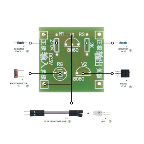 Diy 조명 제어 감지 지능형 스위치 모듈 센서 Led 야간 조명 램프 테이블라이트 전자 키트 세트 El 제품