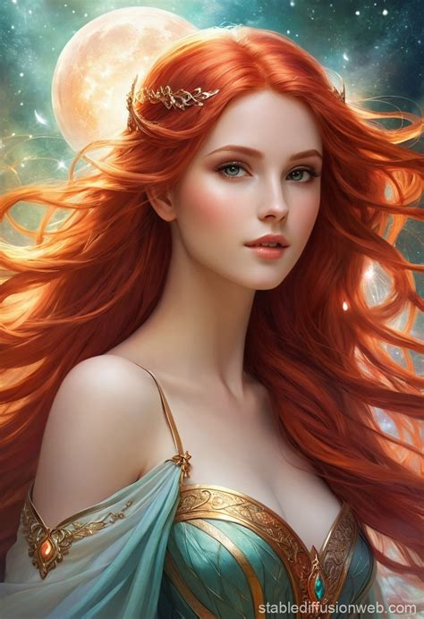 Red Haired Beauty Stable Diffusion Online