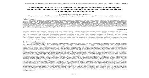 Pdf Design Of A 31 Level Single Phase Voltage Source Inverter Dokumentips