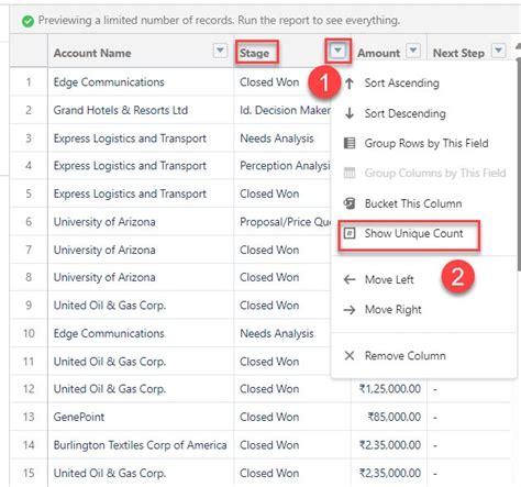 How To Count Unique Values In Salesforce Reports