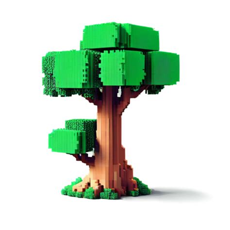 A Colorful 8 Bit Lego Tree Design Blending Nostalgia With Modern