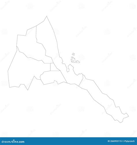 Eritrea Political Map Of Administrative Divisions Stock Illustration Illustration Of Border