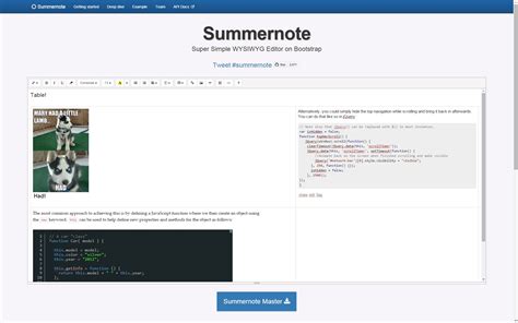 Summernote Wysiwyg Editor Built With Jquery Bootstrap And Font