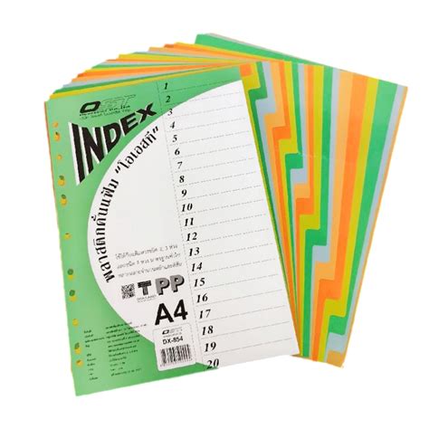 อินเด็กซ์ ดัชนีพลาสติกคั่นเอกสาร อินท็อป Dx 854 20หยัก Like Office