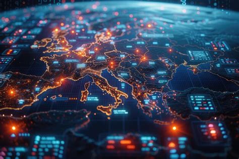 A Future User Interface And Interconnecting Map Of The World Premium Ai Generated Image