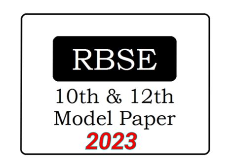Rbse Class 10th And 12th Model Papers 2023