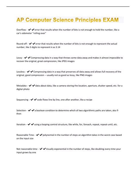 Ap Computer Science Principles Exam 160 Questions And Answersa Solution Guide Ap Computer