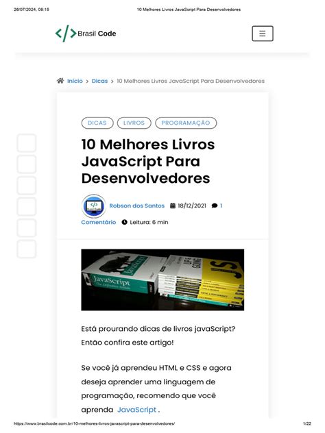 10 Melhores Livros Javascript Para Desenvolvedores Pdf Script Java Rede Mundial De
