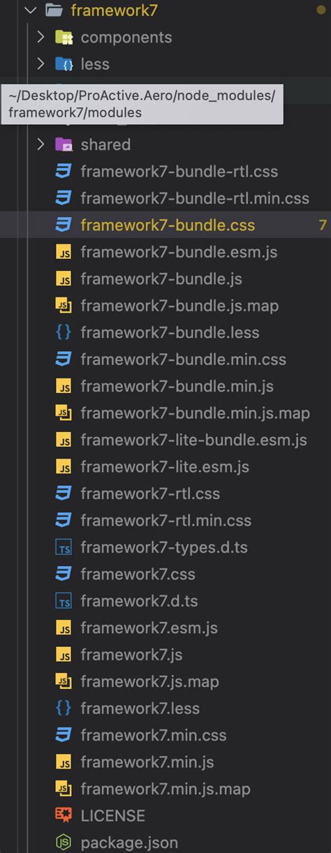 Missing Framework7 Bundle Css Export In Framework7 Package