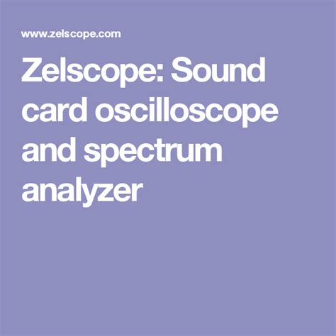 Zelscope Sound Card Oscilloscope And Spectrum Analyzer Spectrum