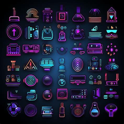 Premium Ai Image Neon Light Design Vector Shapes With Creative A