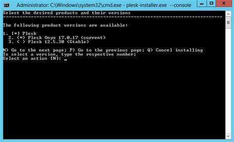 Installing Plesk For Windows Using Installer Console Plesk Onyx