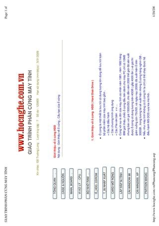 Gioi Thieu Ve O Cung Hdd Pdf