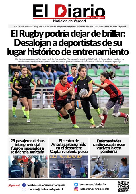 El Diario De Antofagasta Portada De Agosto El Diario De Antofagasta