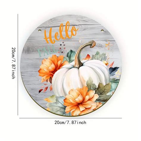 안녕 가을 라운드 나무 사인 할로윈 추수감사절 장식에 완벽 호박 꽃 디자인 집 농가 카페 또는 차고 벽걸 Temu Republic Of Korea