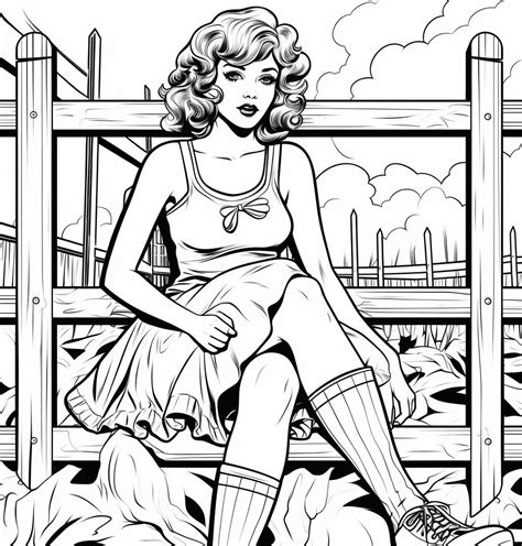 Free Coloring Page Of Pin Up Girls For Adults Printable Coloring Sheets