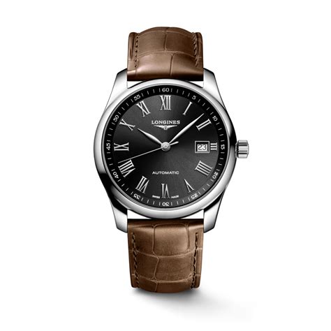 Longines Master Collection 오토매틱 스테인리스 스틸 블랙 다이얼과 스트랩 Longines Kr