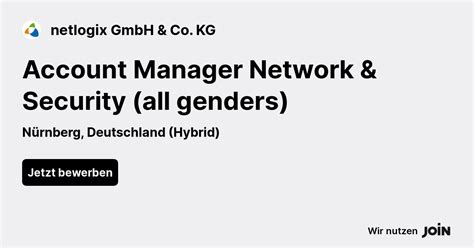 Netlogix Gmbh And Co Kg Nürnberg Account Manager Network And Security All Genders