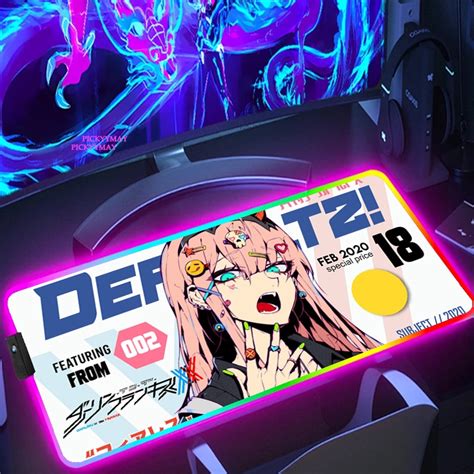 LRGB Anime Sexy Gir Mouse Pad Large PC Gamer Mousepads Desk Mat Zero Two Gaming RGB