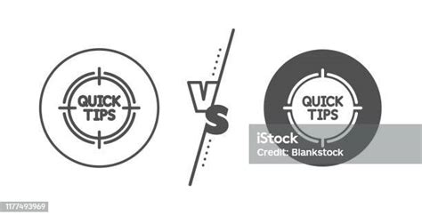 빠른 팁 은 라인 아이콘을 목표로합니다 유용한 트릭 대상 기호 벡터 고급에 대한 스톡 벡터 아트 및 기타 이미지 고급 교육
