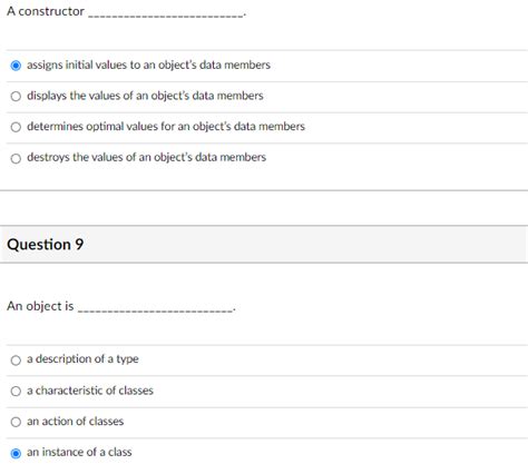 Solved A Constructor Assigns Initial Values To An Objects