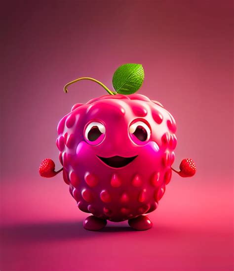Premium Photo Cute Cartoon Raspberry Character