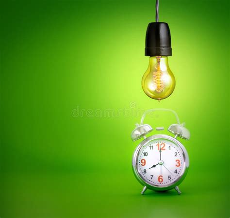 Clock And Light Bulb Stock Image Image Of Lightbulb Lighting 8644729